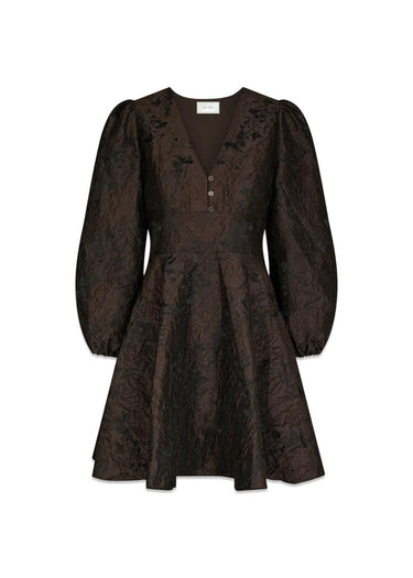 Milly Brocade Dress - Dark Brown – Butler Loftet