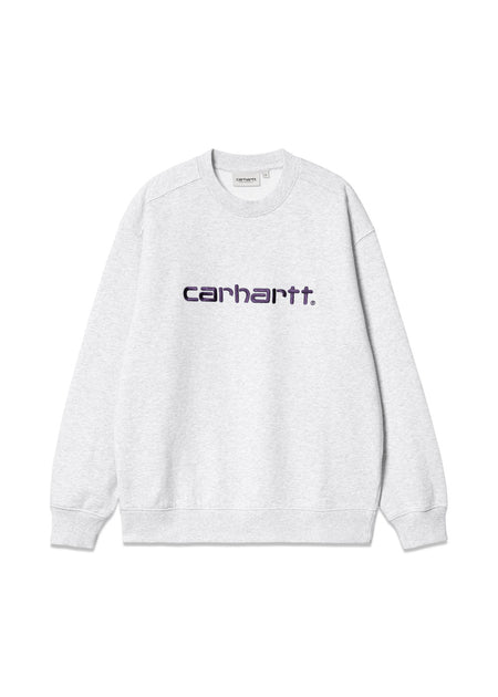 W Carhartt Sweat - Ash Heather / Cassis
